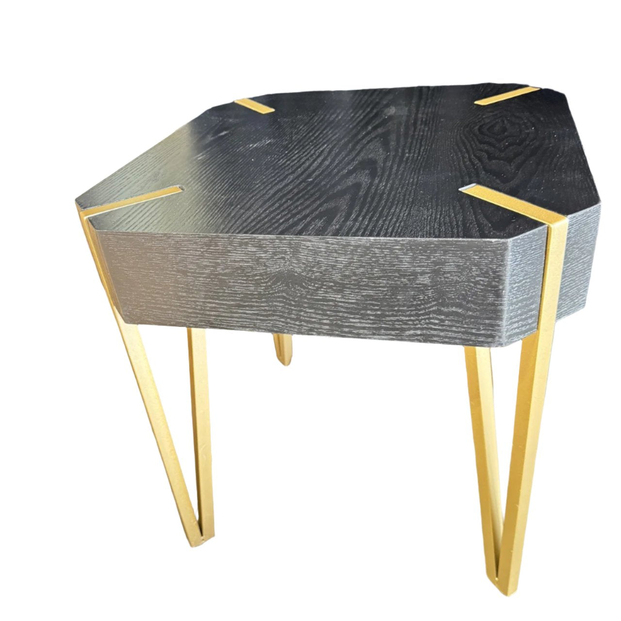 Black and Gold Accent Side Table- Local Pick Up Only – House of Sleek